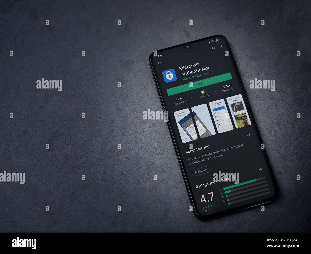 Lod, Israel - July 8, 2020: Microsoft Authenticator app play store page ...