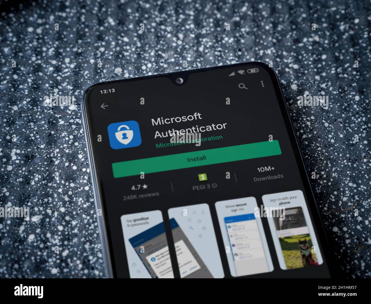 Lod, Israel - July 8, 2020: Microsoft Authenticator app play store page ...