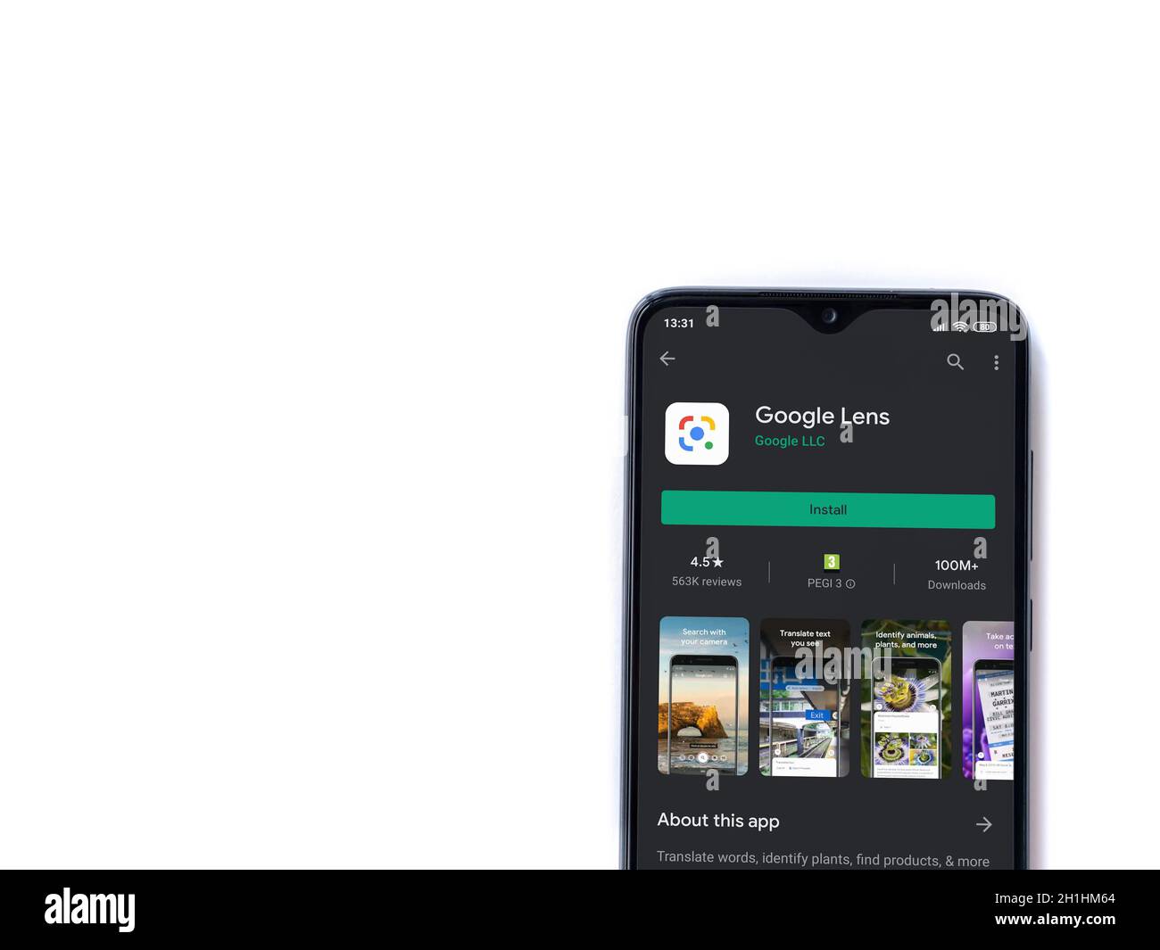 Lod, Israel - July 8, 2020: Google Lens app play store page on the ...