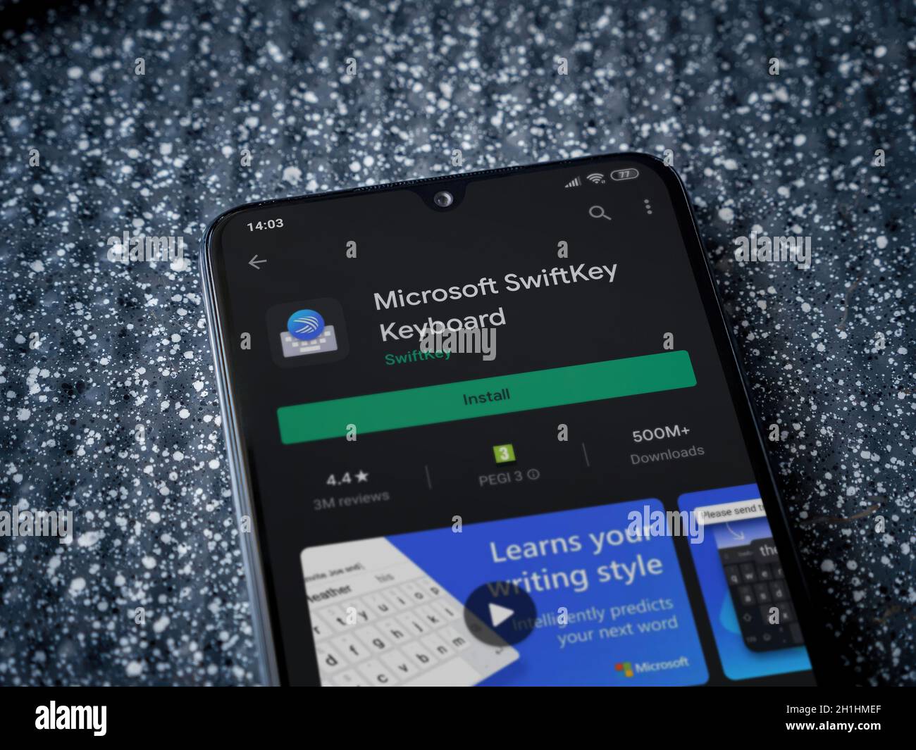 Lod, Israel - July 8, 2020: Microsoft SwiftKey Keyboard app play store ...