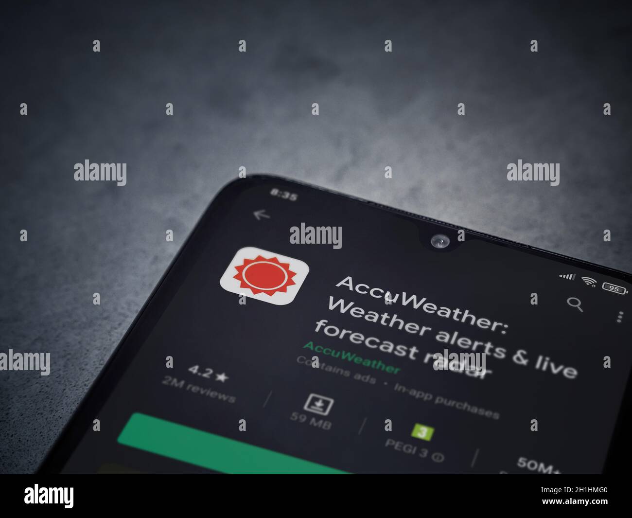 Lod, Israel - July 8, 2020: AccuWeather app play store page on the ...