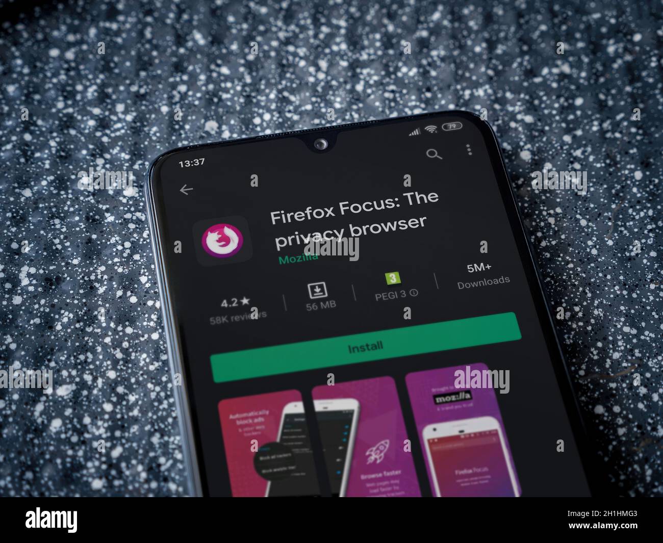 Lod, Israel - July 8, 2020: Firefox Focus app play store page on the ...