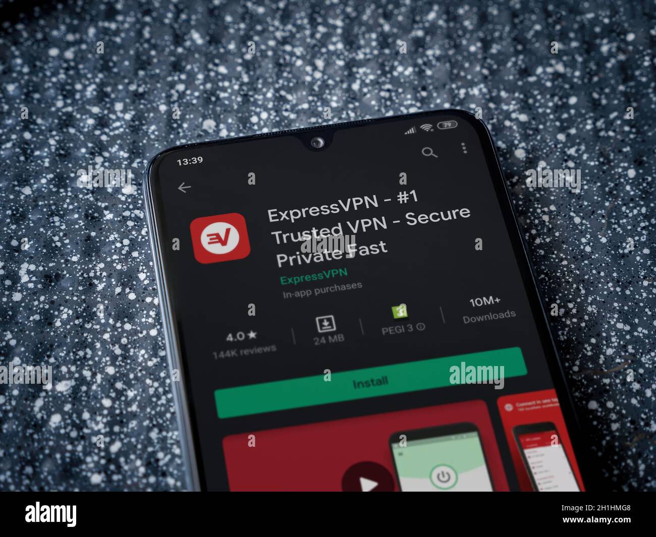 Lod, Israel - July 8, 2020: ExpressVPN app play store page on the ...