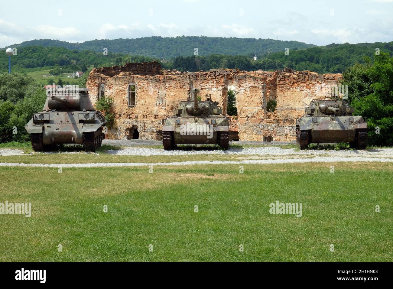 Military tanks Open air museum of the Croatian War of Independence ...