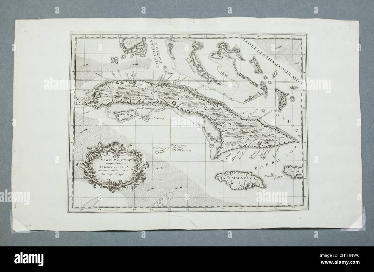 Madrid, Spain - Jul 11th, 2020: Map of Cuba by Guiseppe Maria Terreni ...