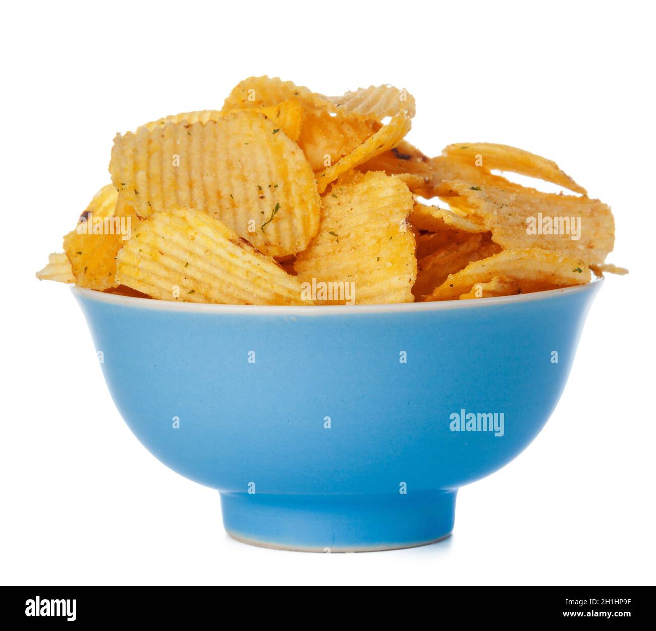 Wavy ribbed chips isolated on white background Stock Photo - Alamy