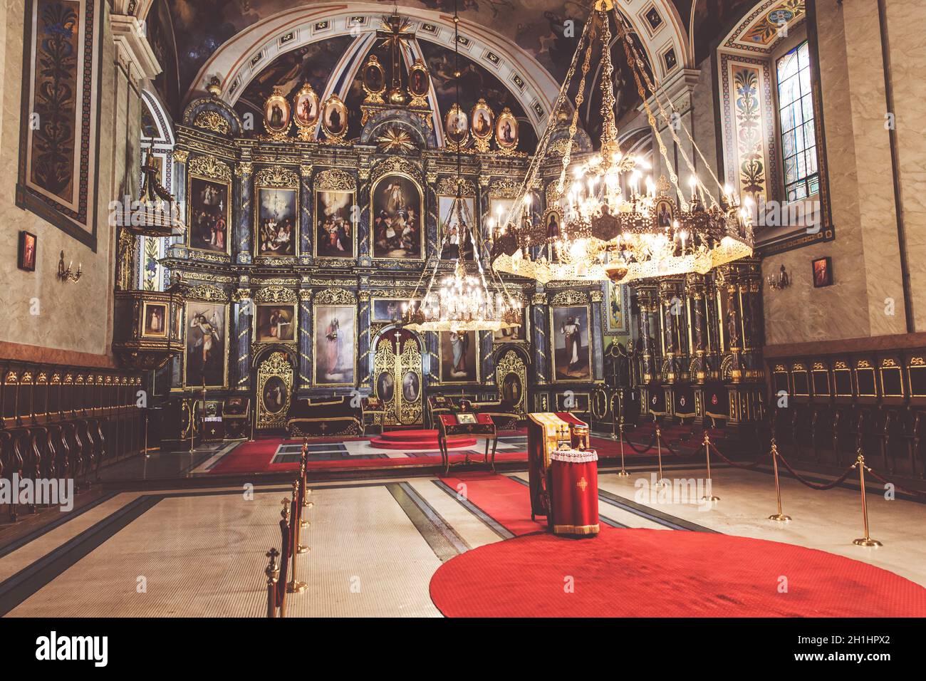 Serbian Orthodox cathedral church interior, St. Michael's Cathedral ...