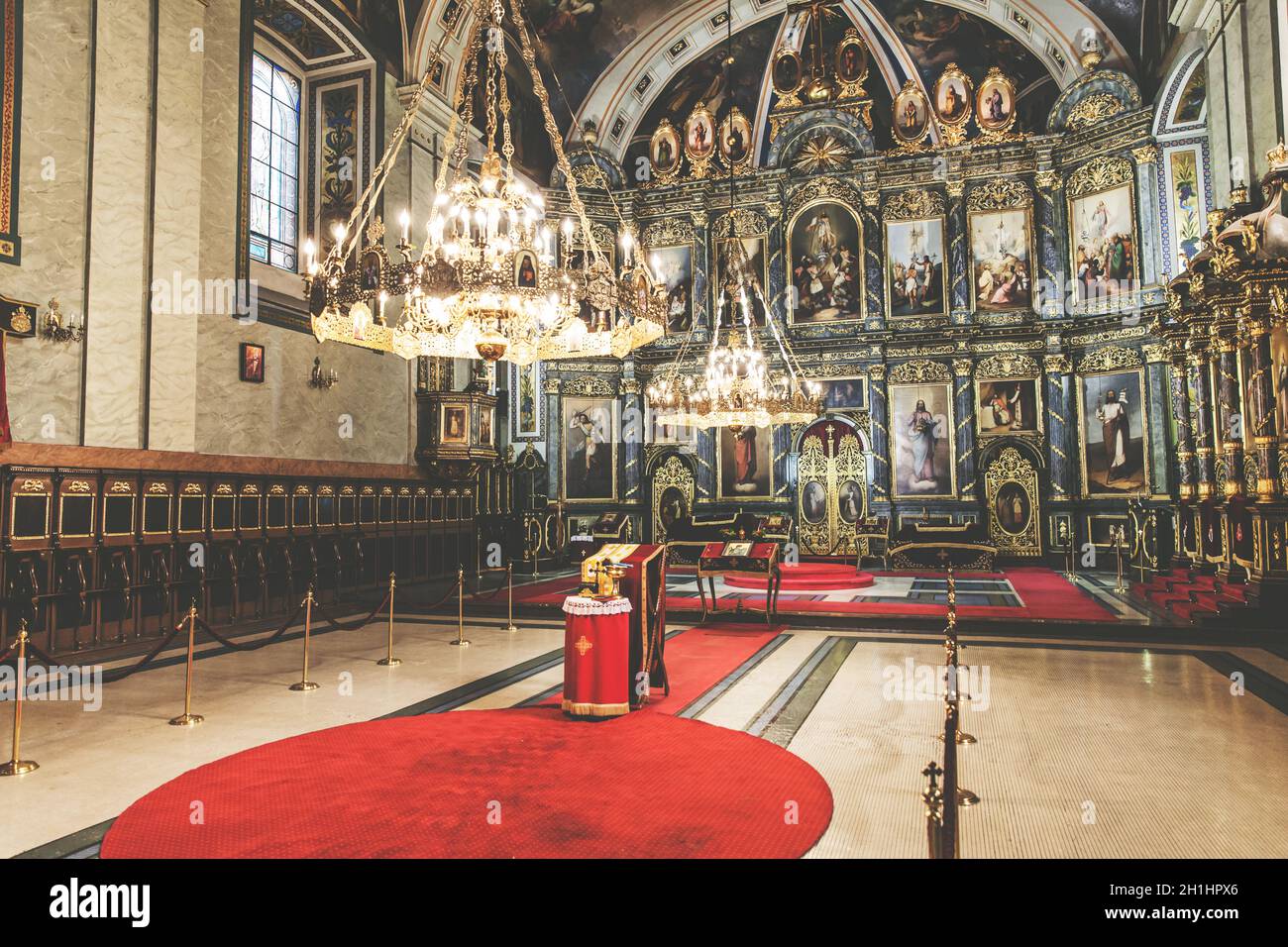 Serbian Orthodox cathedral church interior, St. Michael's Cathedral ...