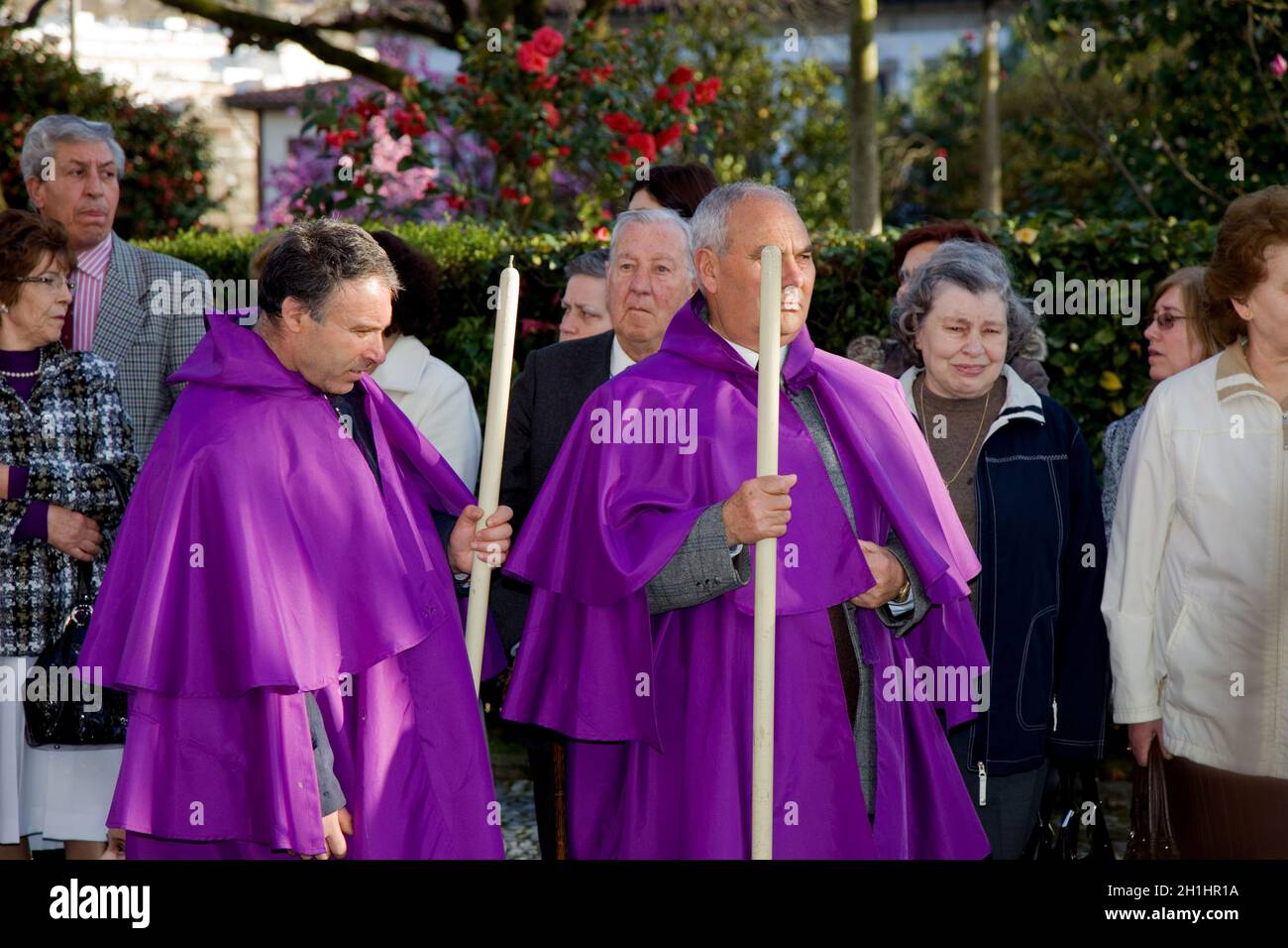 GUIMARAES, PORTUGAL - MARCH 21: Catholics walk in a procession of the ...