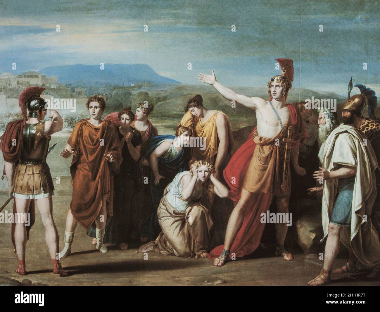 News of Patroclus death reaches Achilles through Antilochus. Painted by ...