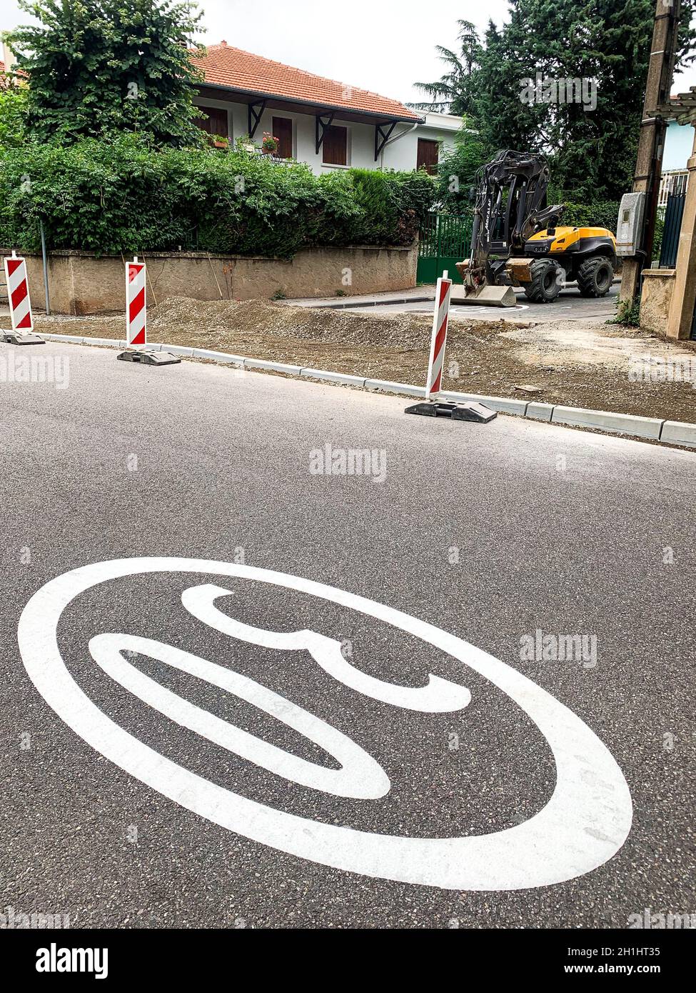 Speed limit, France Stock Photo - Alamy