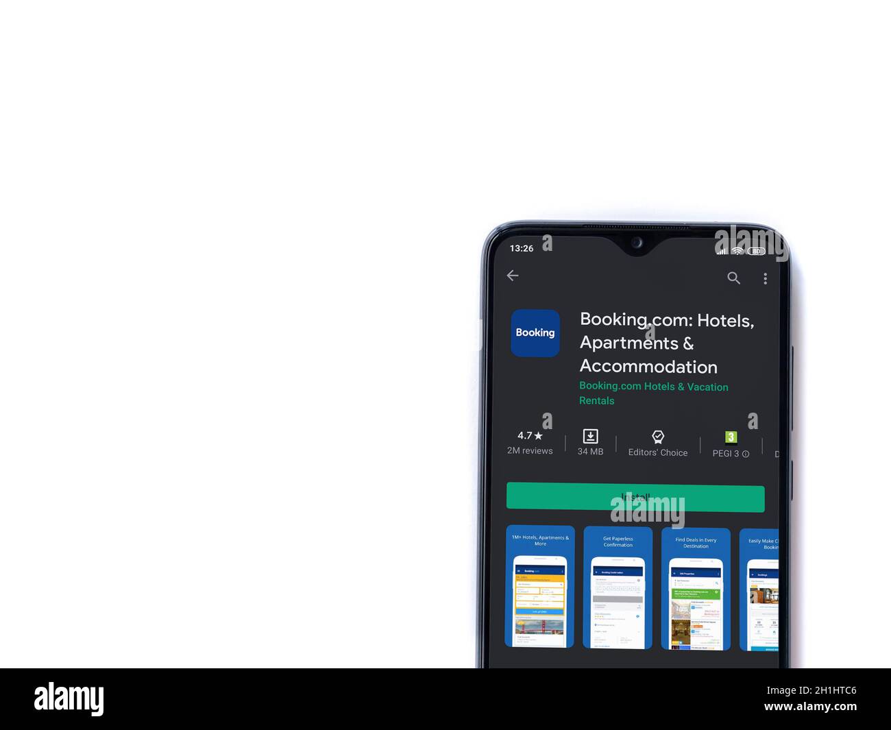 Lod, Israel - July 8, 2020: Booking.com app play store page on the ...