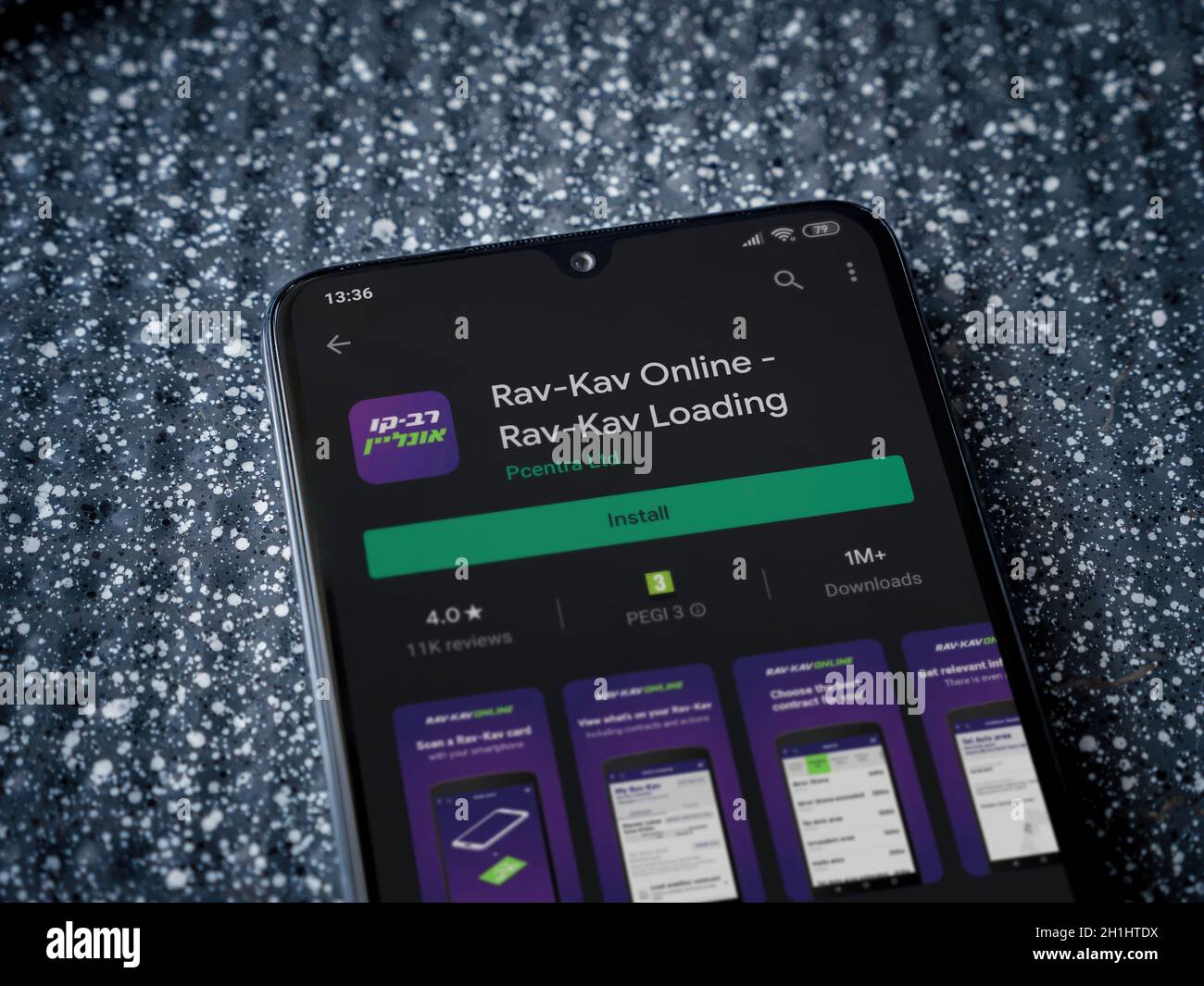 Lod, Israel - July 8, 2020: Rav Kav Online app play store page on the ...