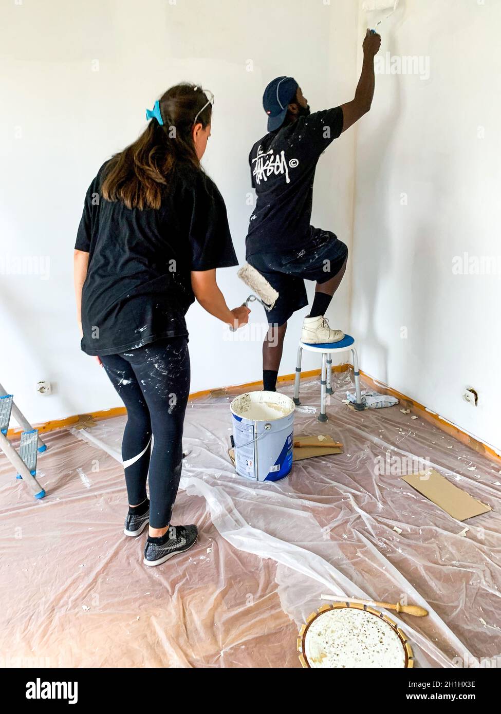Restoration work in a private house, Lyon, Rhone, France Stock Photo ...