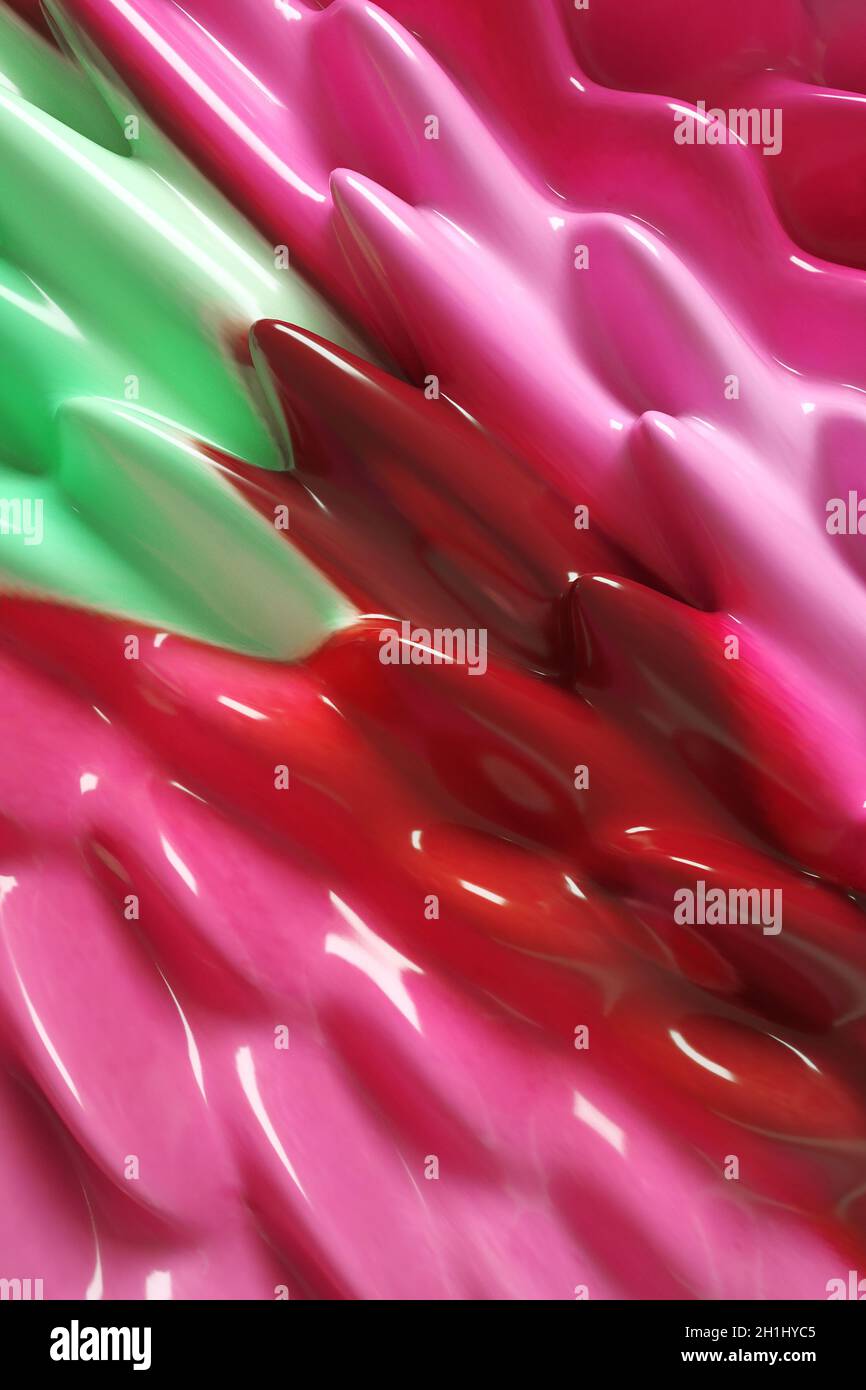 3d render abstract liquid background, cosmetic red pink texture. For ...
