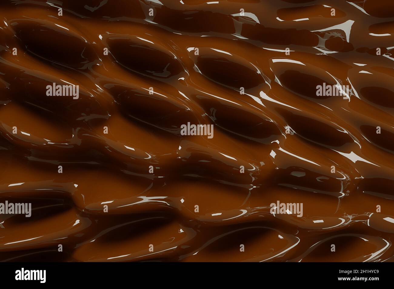 3D pouring liquid cocoa. Chocolate splash on brownish creamy background ...