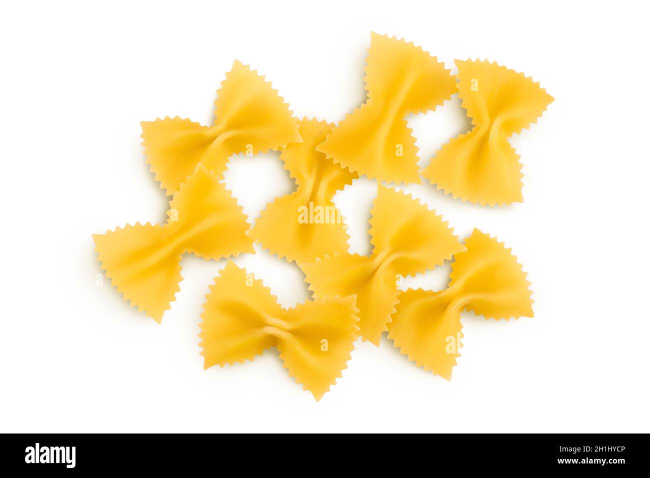 Bow tie pasta isolated on white background with clipping path and full ...