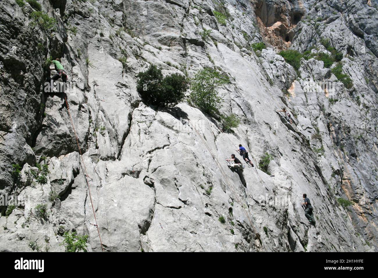 Climbing, rock wall in Paklenica national park Stock Photo - Alamy
