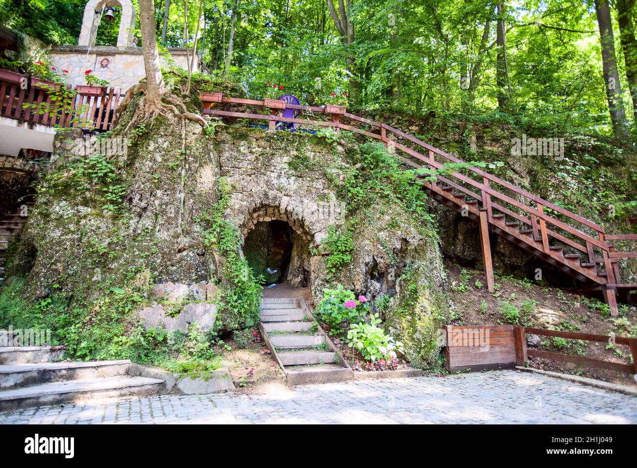 The monk’s cave, monastic cell, The Tuman Monastery, Orthodox monastery ...