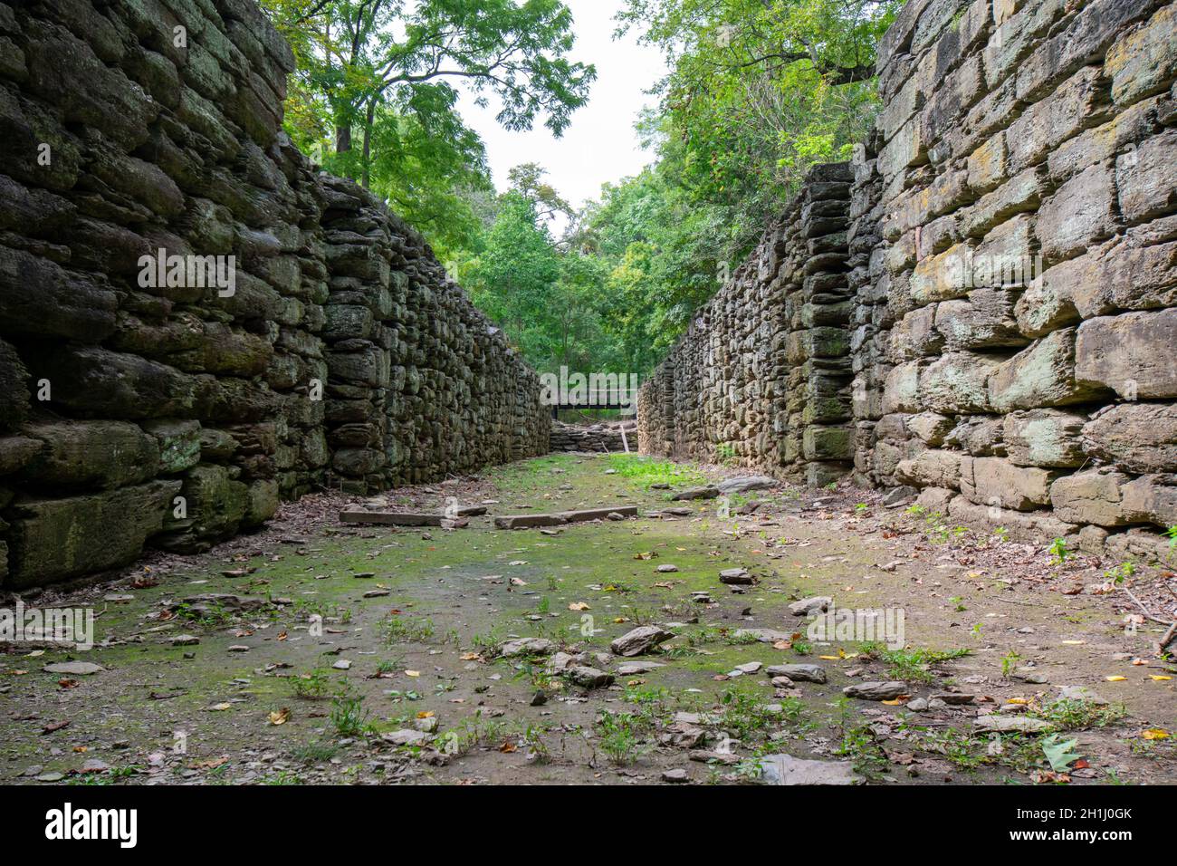 A Low-Angle Shot From Inside the Historic Lock 12 in Pennsylvania Stock ...