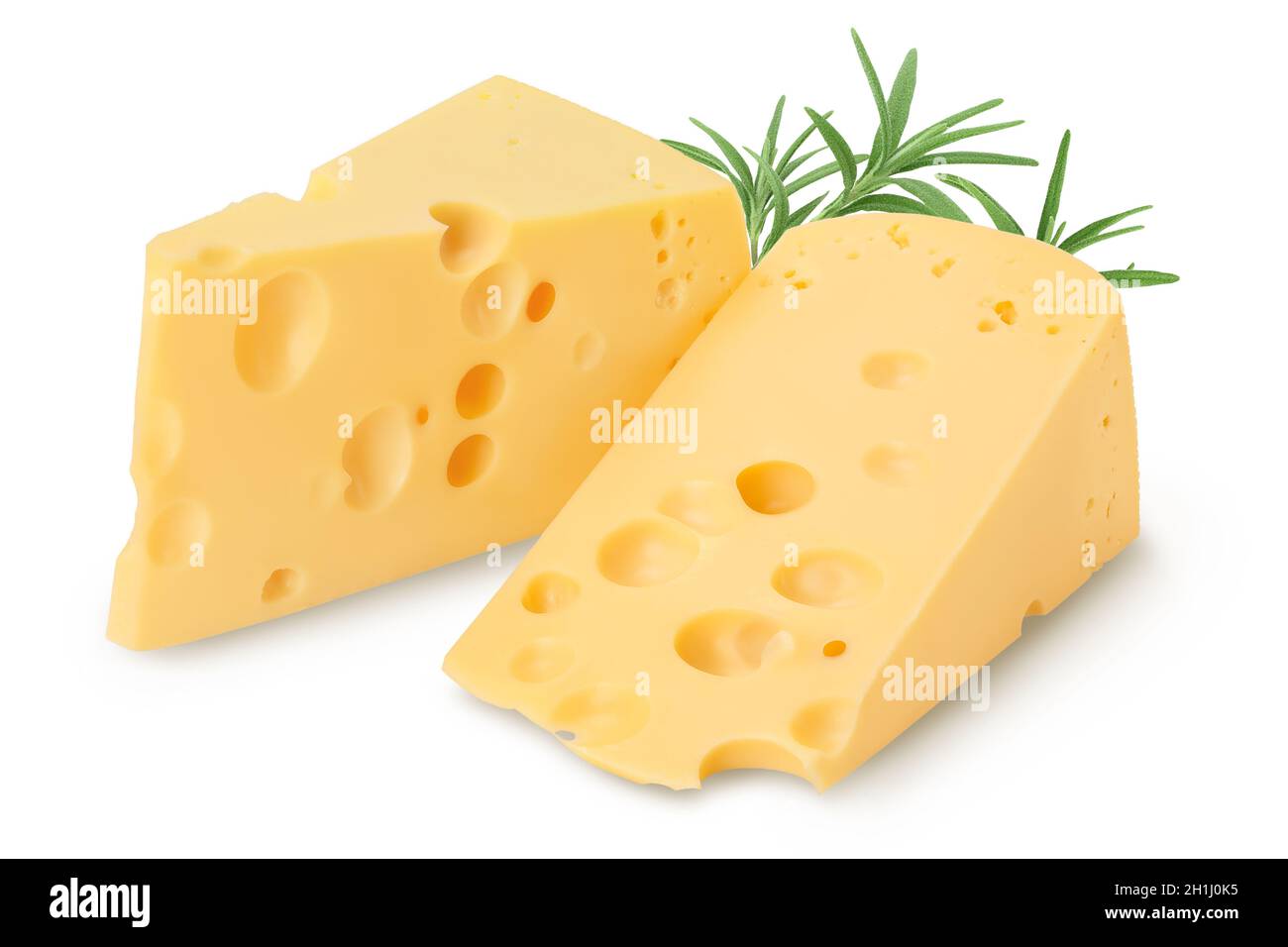 piece of cheese isolated on white background with clipping path and ...