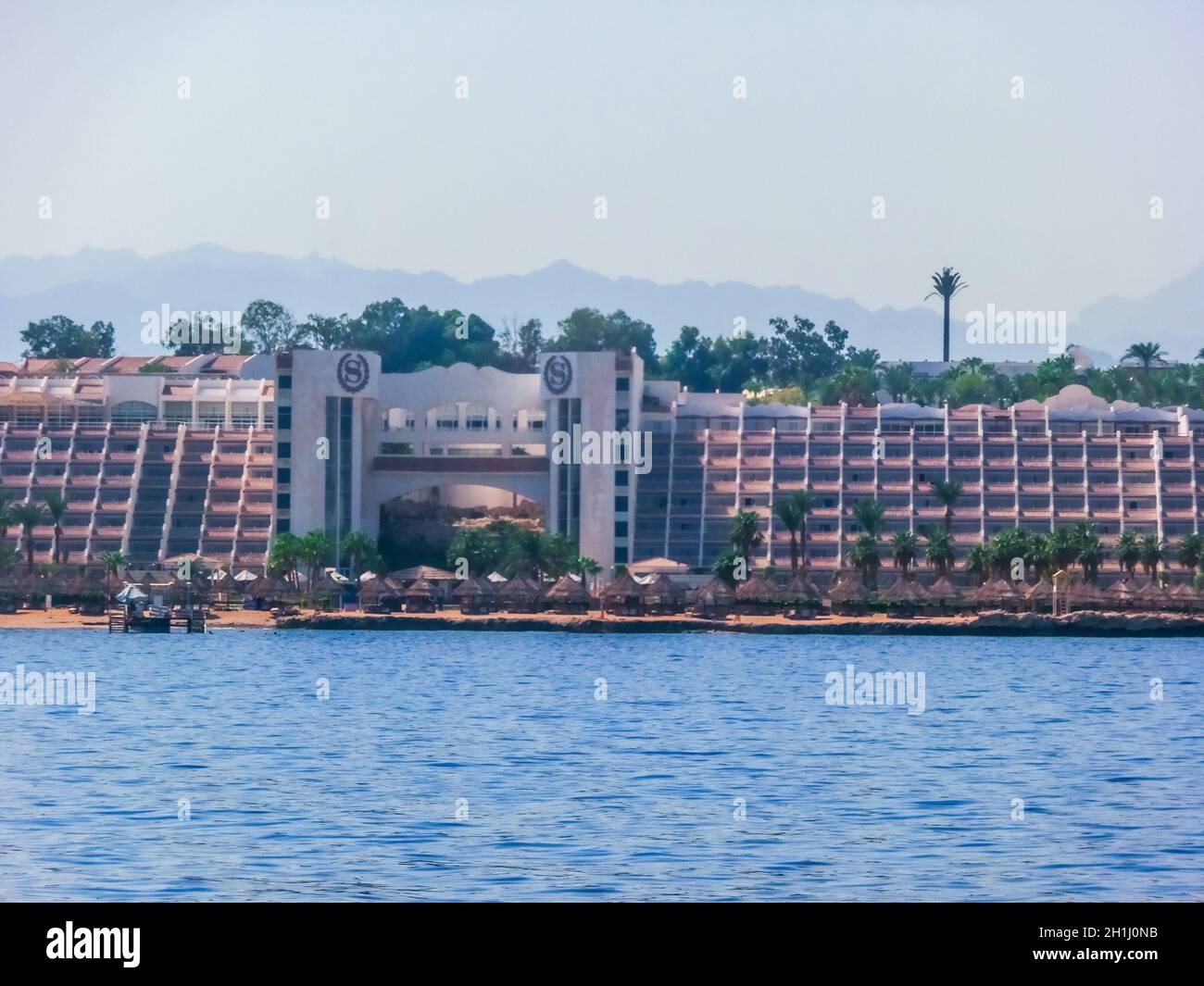 Sharm El Sheikh, Egypt - September 9, 2020: The view from sea of hotel ...