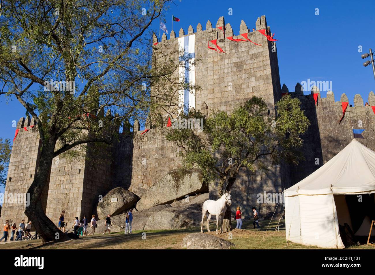 GUIMARAES, PORTUGAL - SEPTEMBER 16: Medieval themed fairs; arts, crafts ...