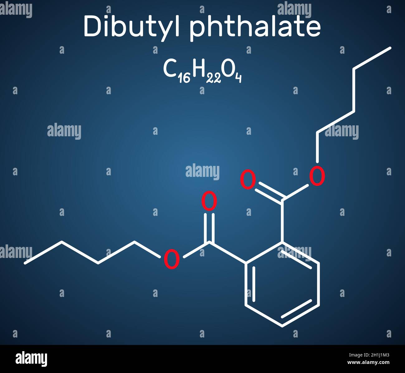 Dibutyl phthalate, DBP molecule. It is phthalate ester, diester. It is ...