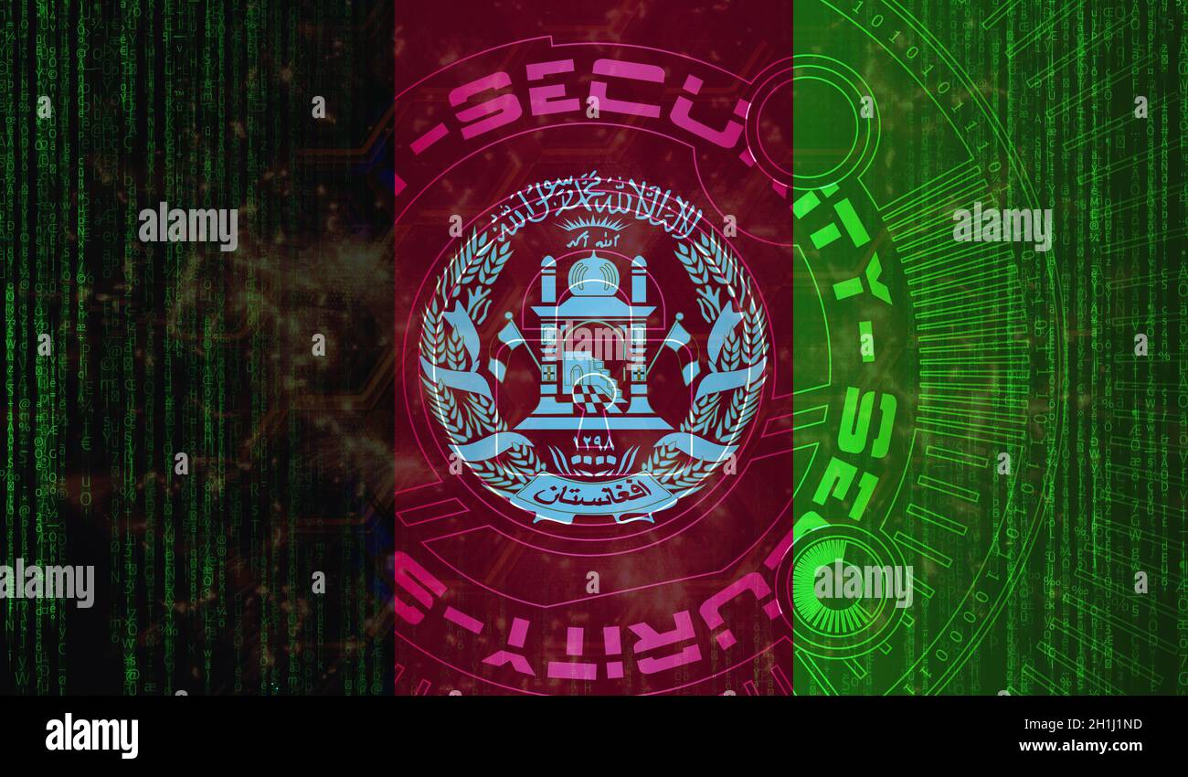 National cyber Security of Afghanistan on digital background Data ...