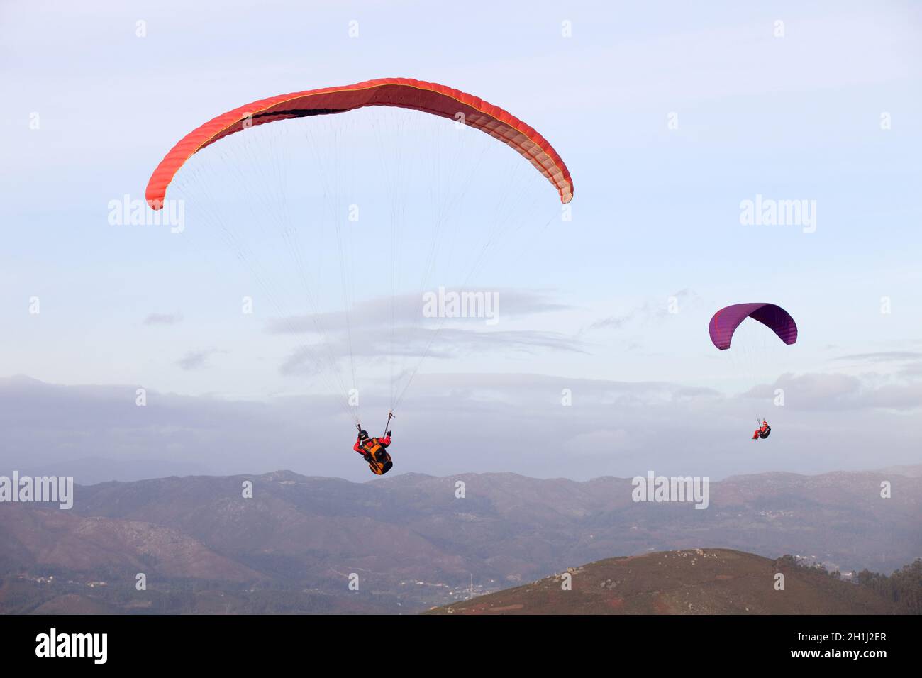 CALDELAS, PORTUGAL - DECEMBER 17: Paragliding Cross-country Portuguese ...