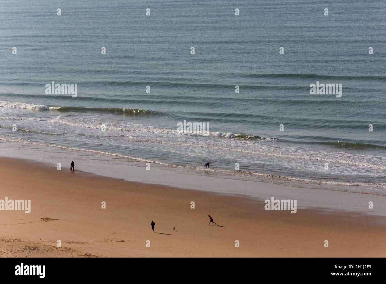 PRAIA DA ROCHA, PORTUGAL - APRIL 23, 2017: People at the famous beach ...