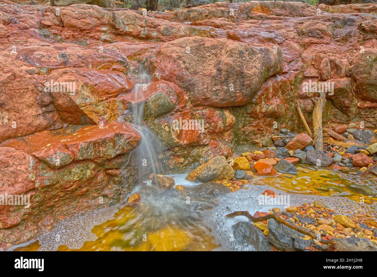 Soapy Waterfall of Wilson Canyon. A small waterfall in Wilson Canyon ...