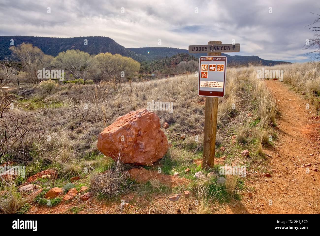 A sign marking the trailhead for Woods Canyon south of Sedona AZ Stock ...