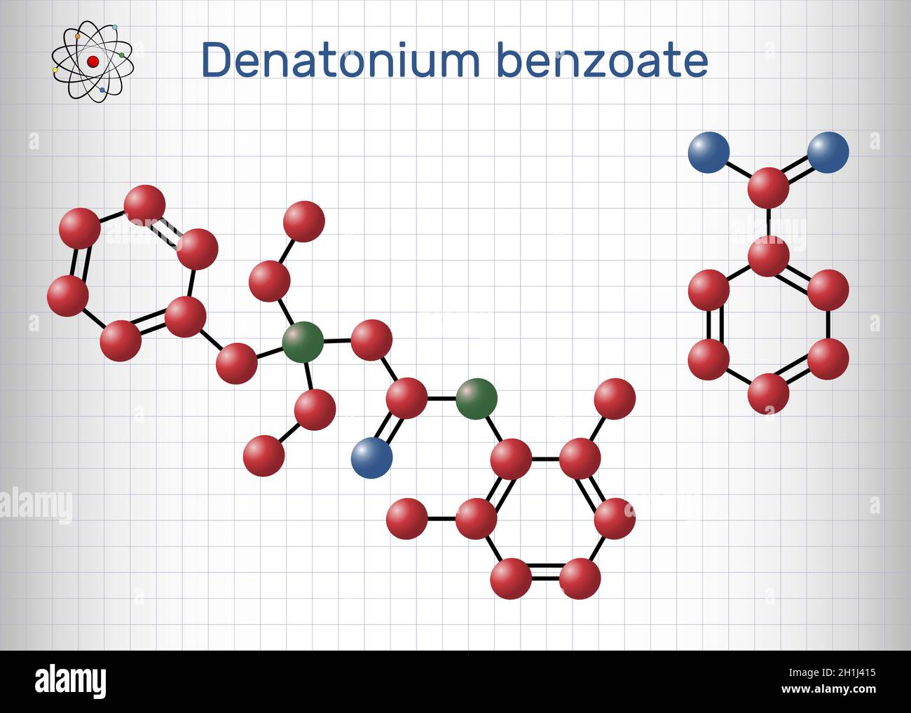 Denatonium benzoate molecule. It has the most bitter taste of any ...