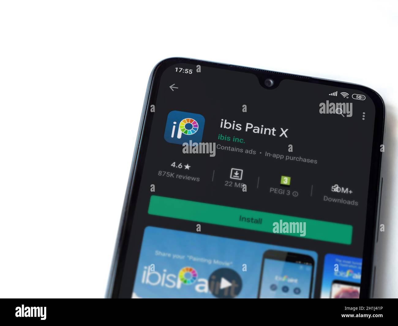 Lod, Israel - July 8, 2020: Ibis Paint X app play store page on the ...