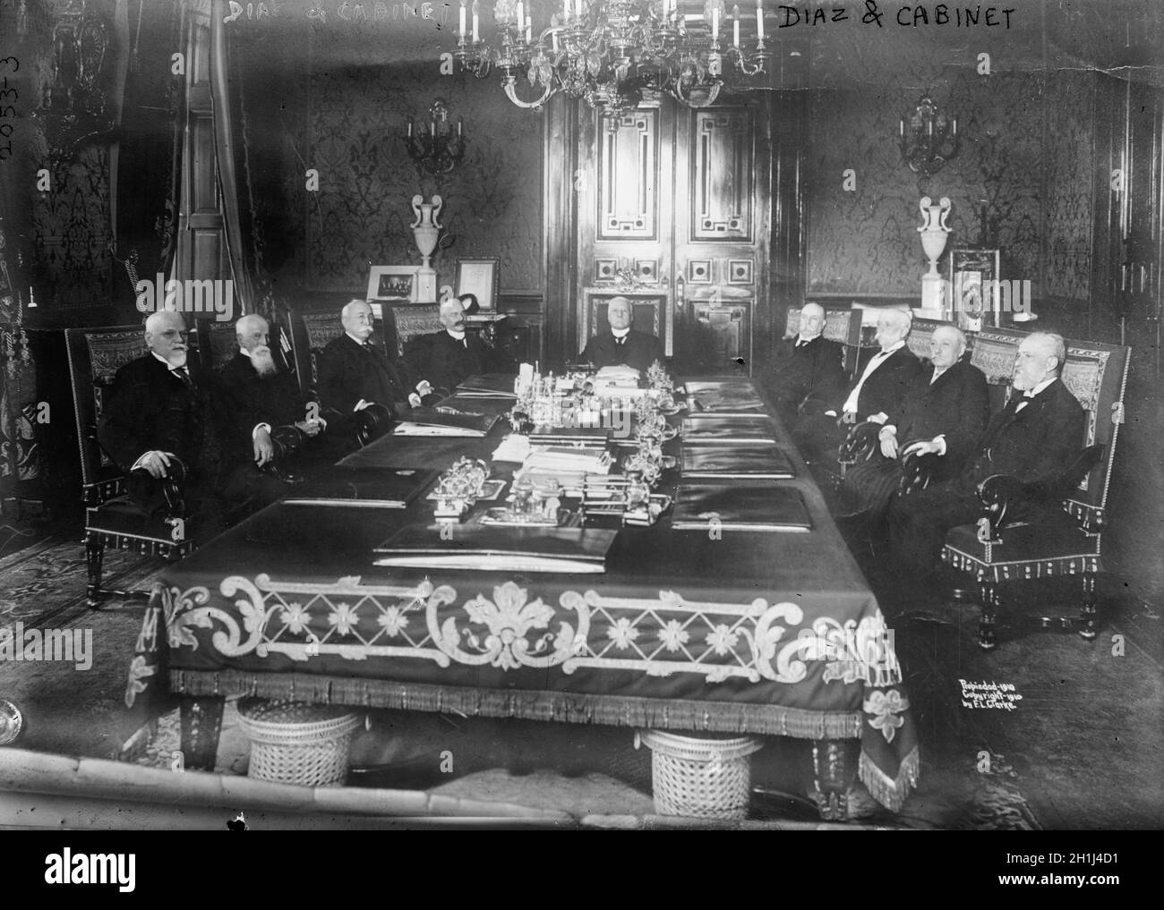 Vintage black and white photograph of Mexican president Porfirio Diaz ...