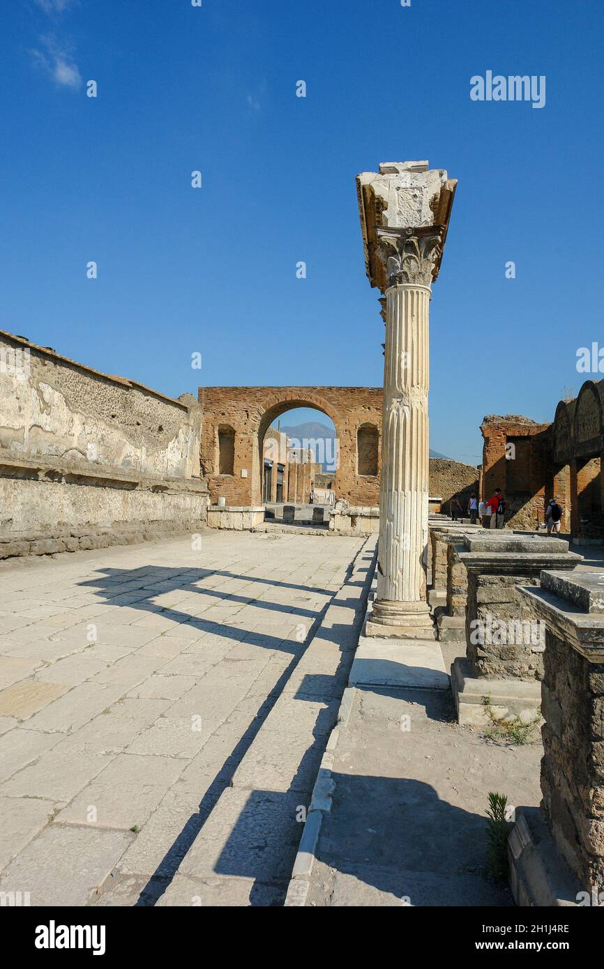 POMPEI, ITALY - AUGUST 1, 2018: Ruins of the ancient roman city of ...