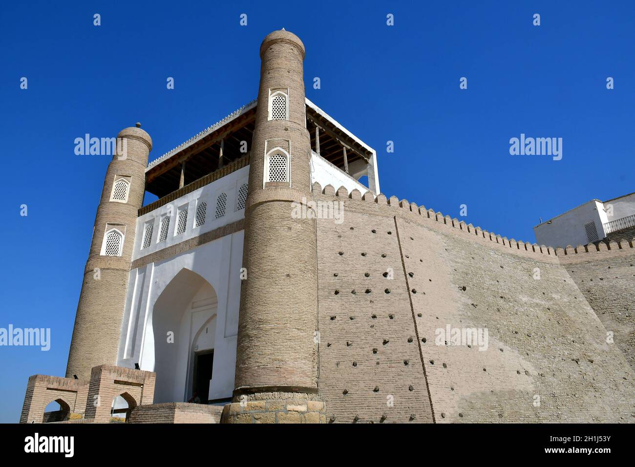 Entrance to the Ark fortress, Bukhara, Buxoro, Uzbekistan, Central Asia ...