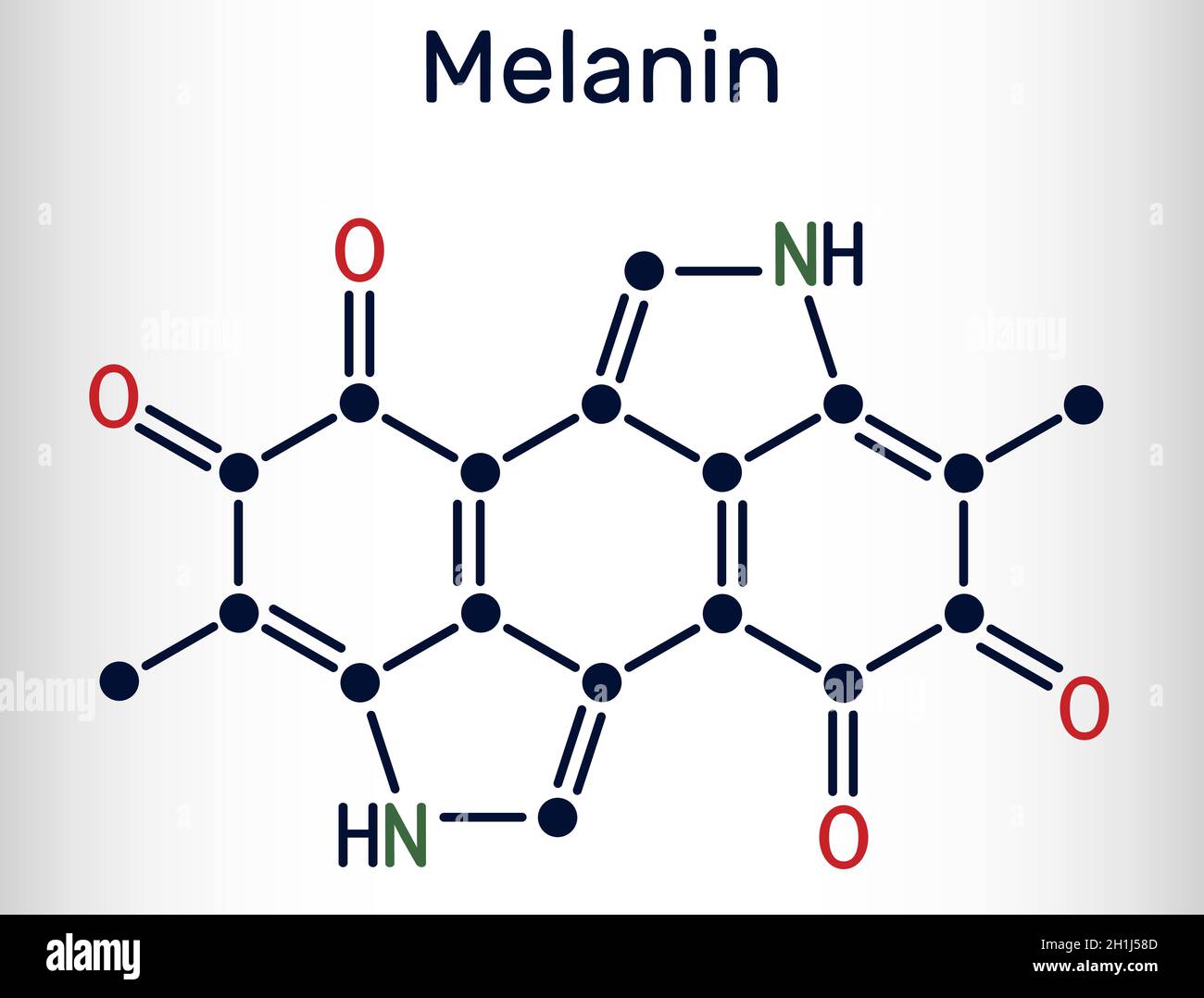Melanin molecule. Polymers of tyrosine derivatives found in and causing ...