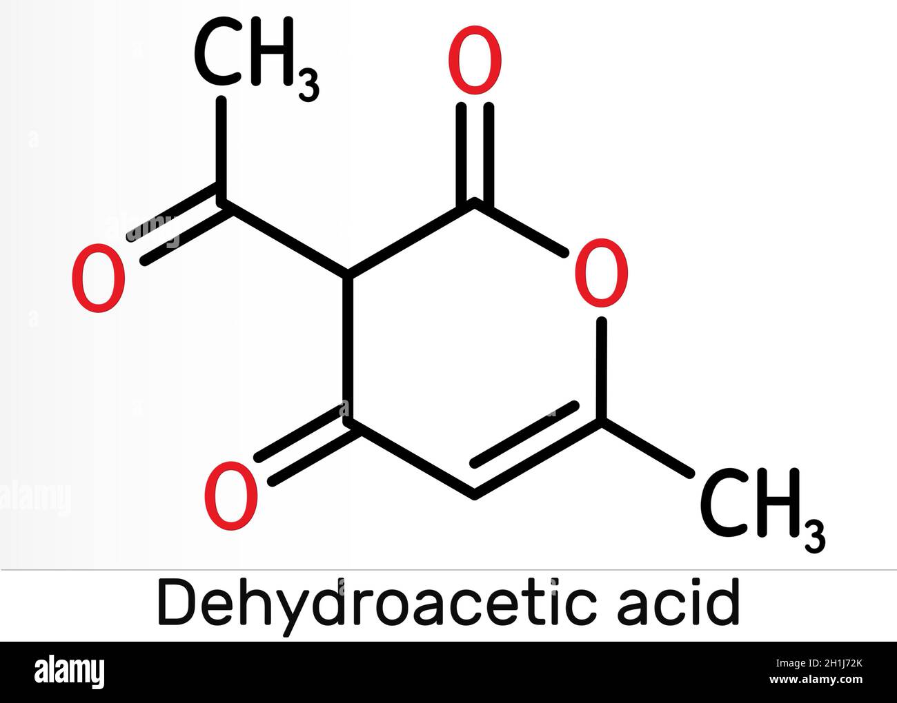 Dehydroacetic acid molecule. It is ketone, fungicide, antibacterial ...