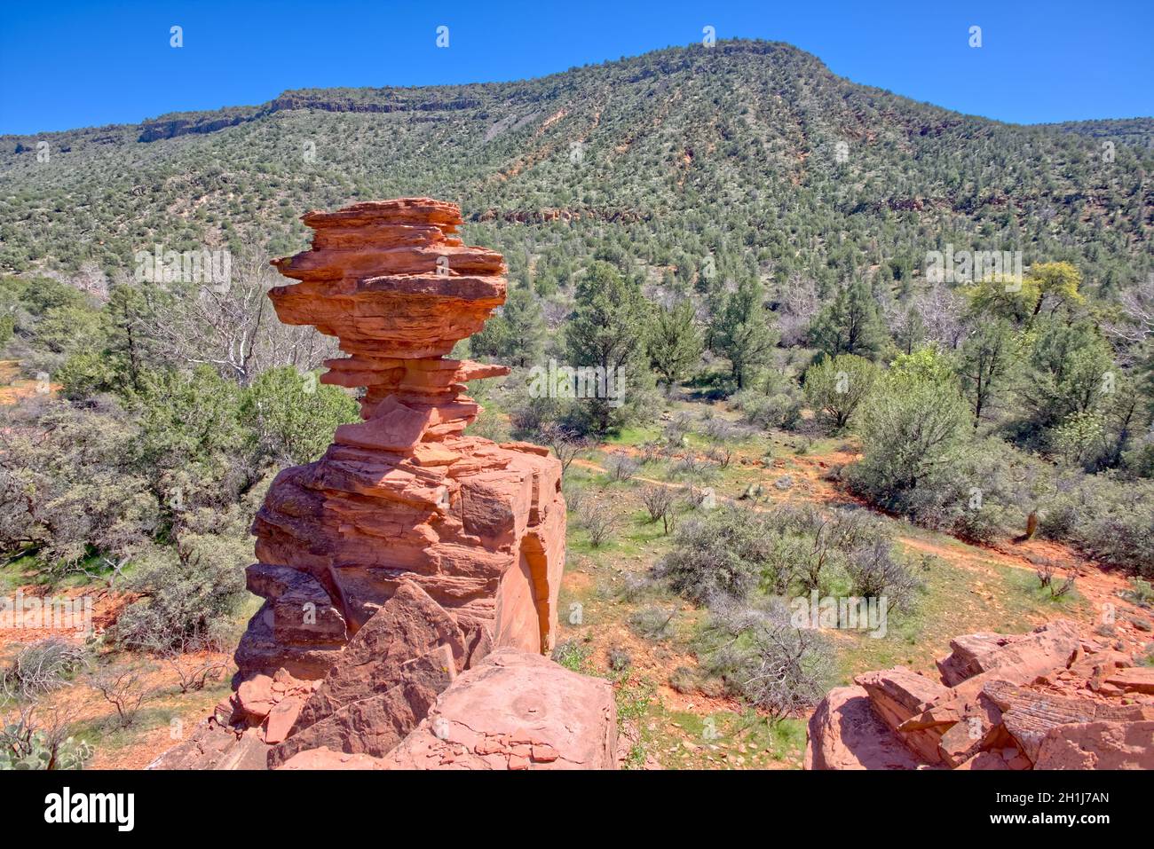 A sandstone Hoodoo on the side of a cliff in Woods Canyon south of ...