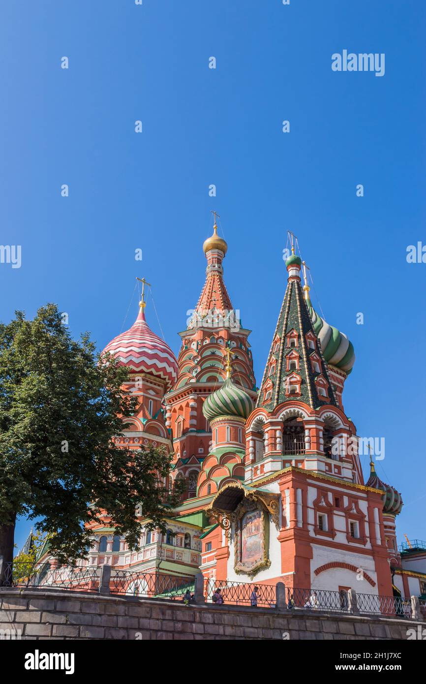St Basil`s Cathedral on Red Square in Moscow, Russia. St Basil`s temple ...