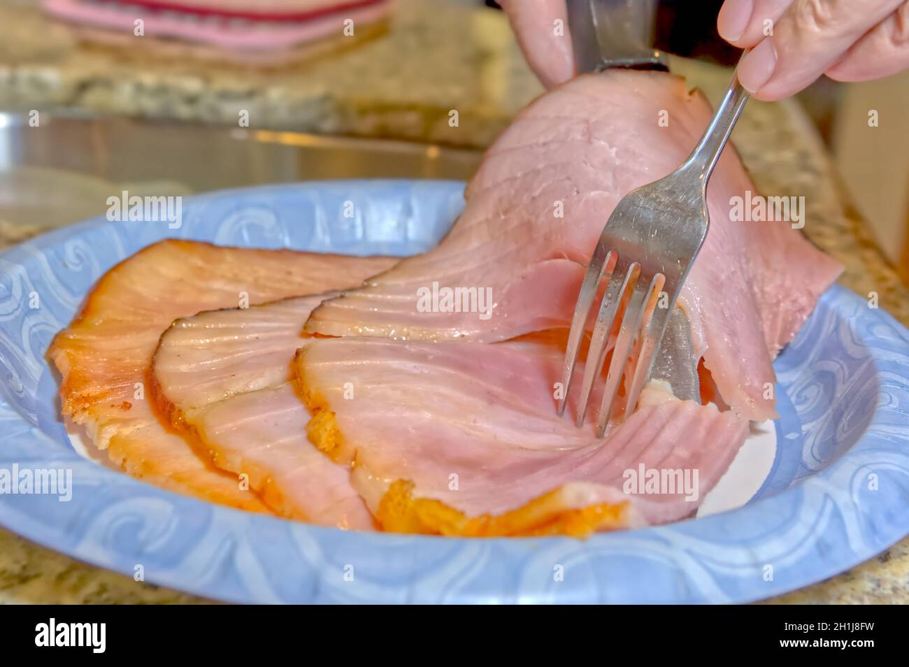 Sliced ham plate christmas hi-res stock photography and images - Alamy