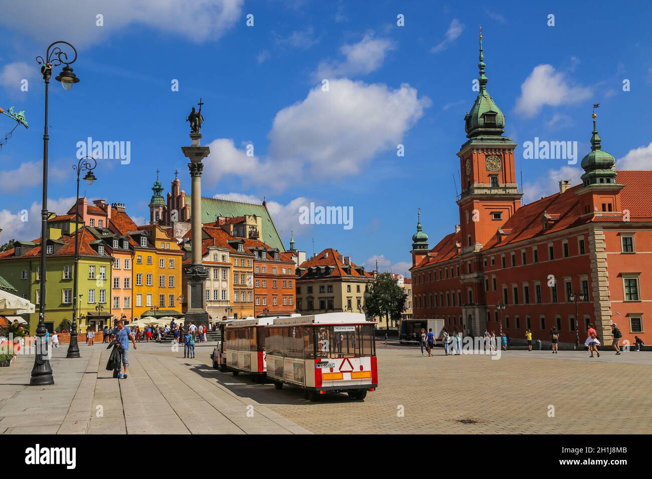 WARSAW, POLAND - August 18,2019. Royal Castle at central square of ...