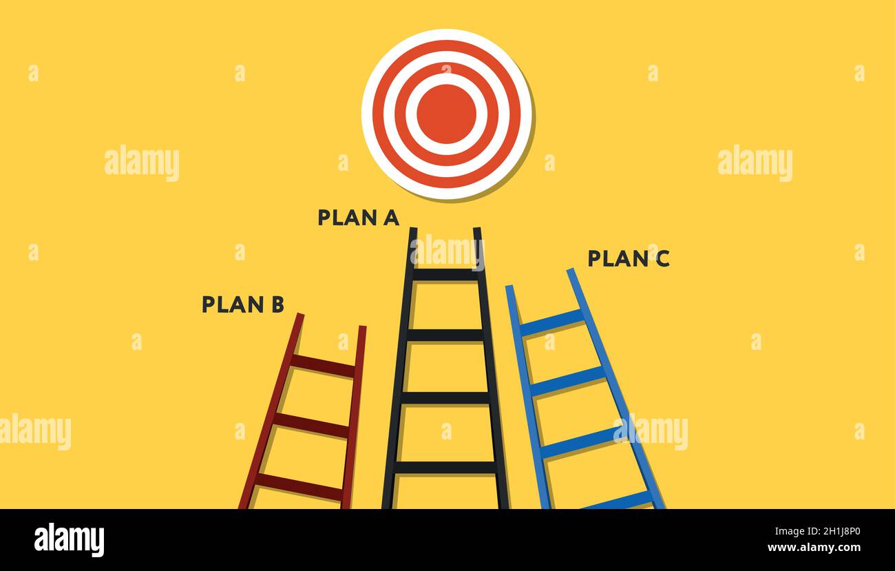 Goal and plan. Vector illustration in flat design. Target and different ...