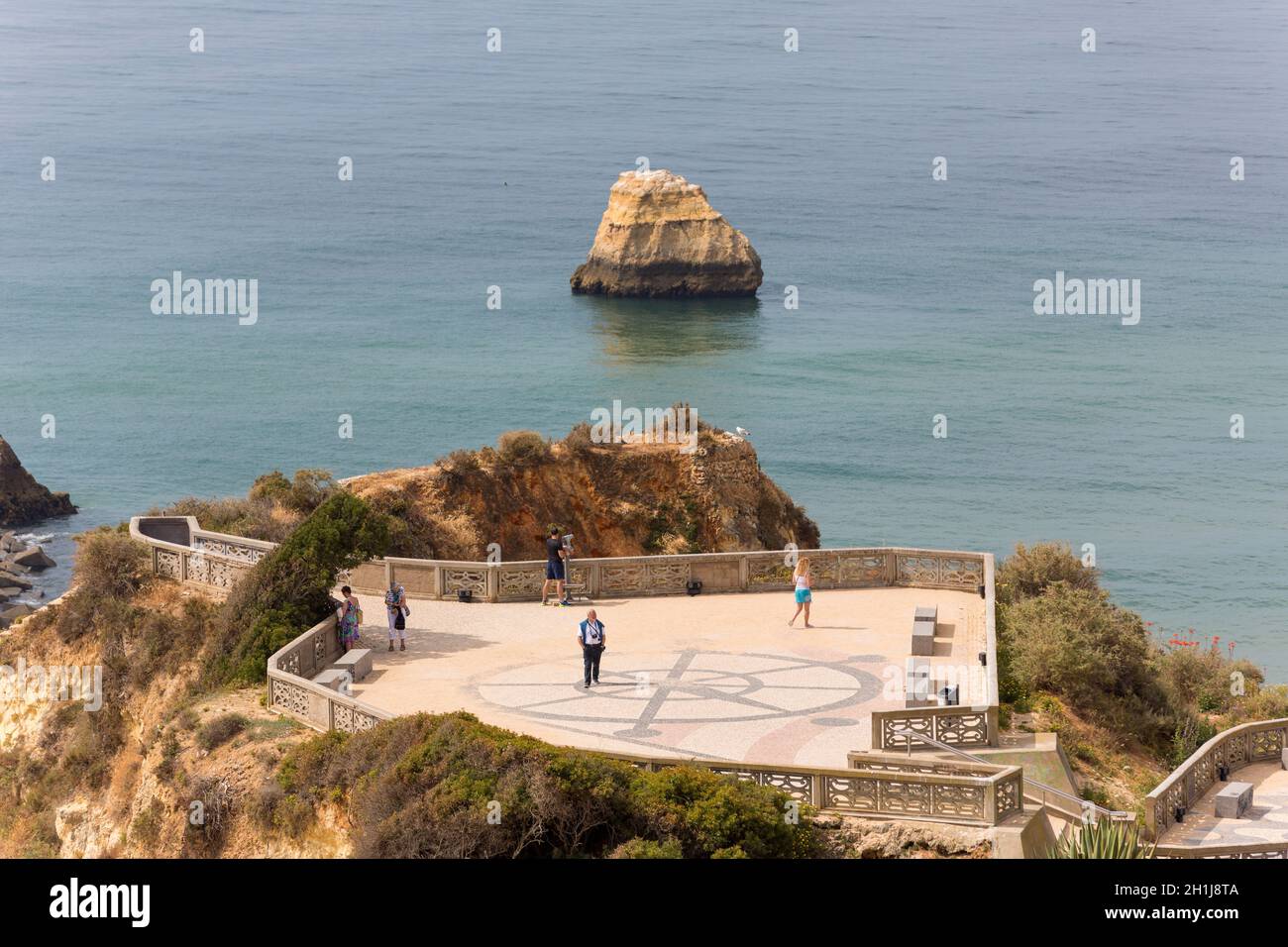 PRAIA DA ROCHA, PORTUGAL - APRIL 25, 2017: People at the famous beach ...