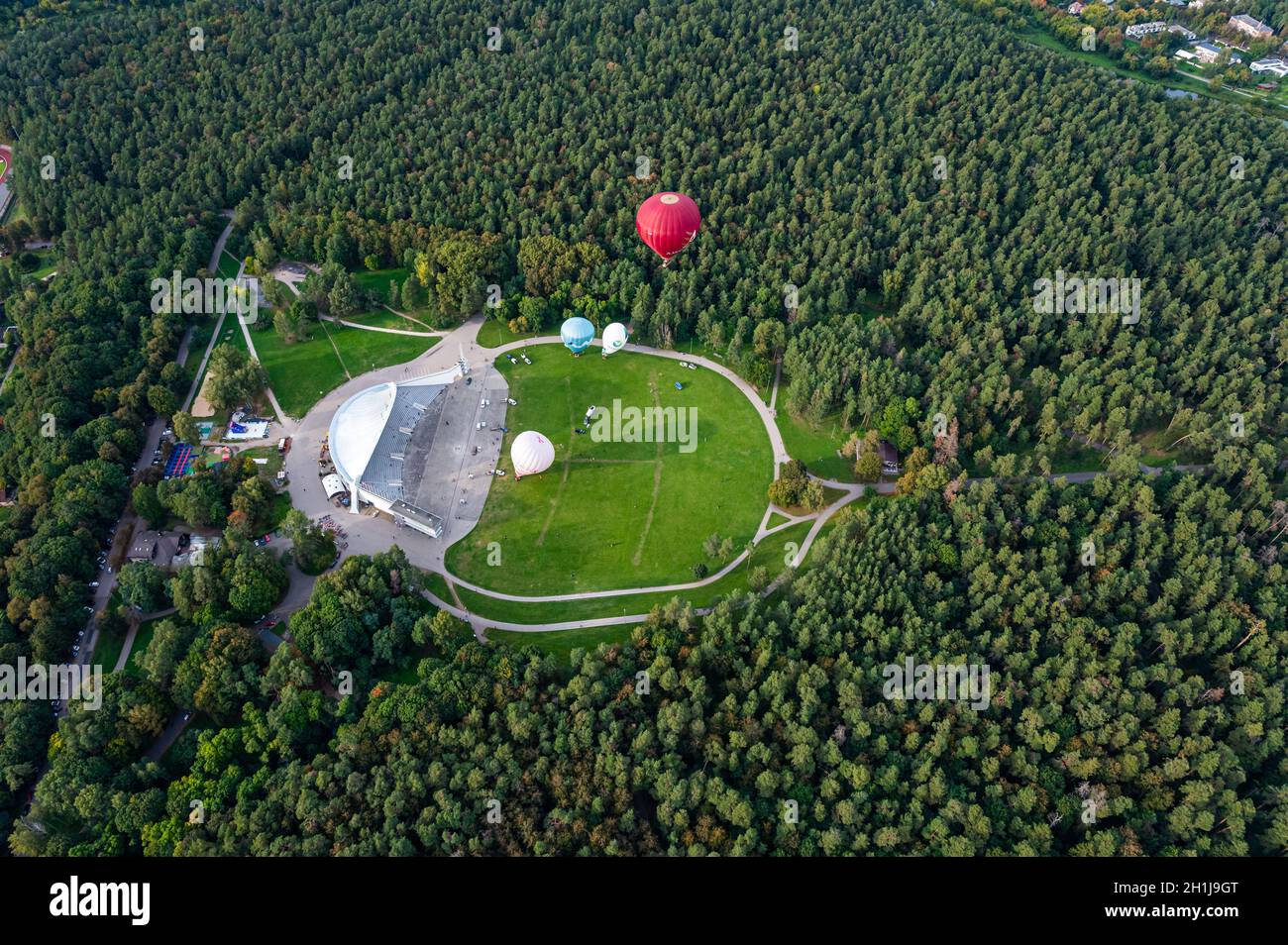 Vilnius, Lithuania - September 14, 2021: Group of colorful hot air ...
