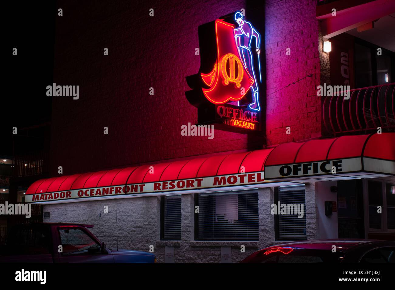 WILDWOOD, NEW JERSEY - September 16 2020: A Bright Red and Blue Marquee ...