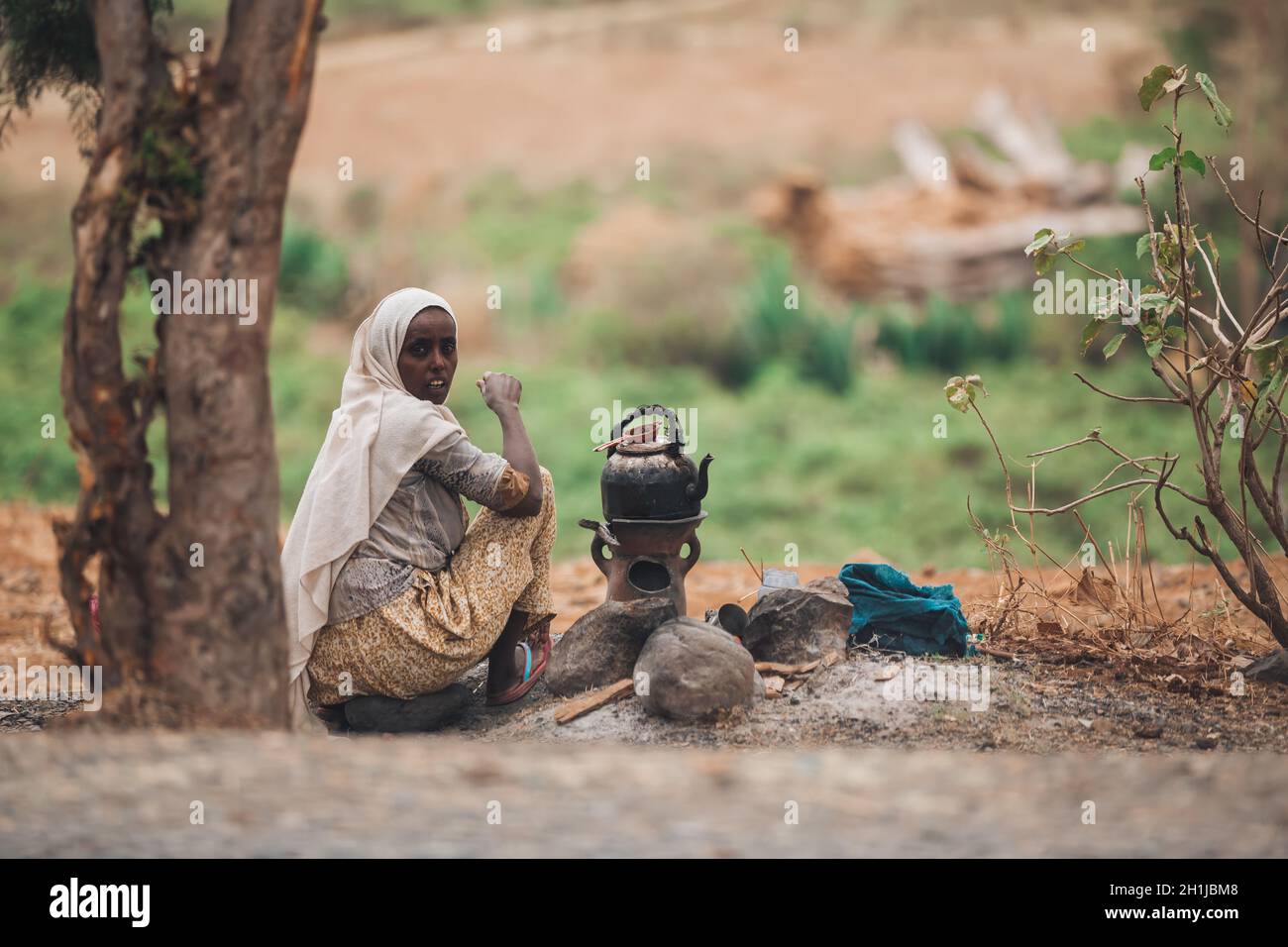Amhara Region, Ethiopia - April 22, 2019: Ethiopian traditional Coffee ...