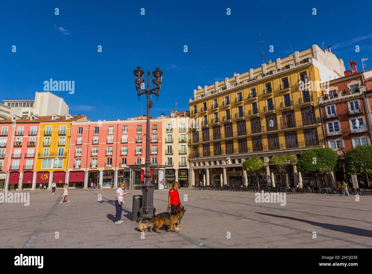 Burgos, Spain - 10 August 2019: View at the Burgos Plaza Mayor. Burgos ...